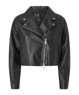 Pinko Leather Biker Jacket - Black
