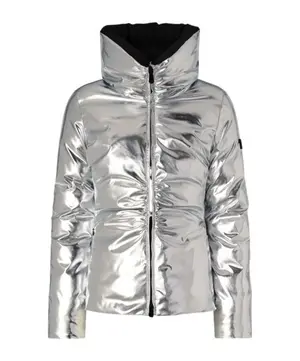 Pinko Metallic High-neck Jacket - Gray