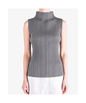 PLEATS PLEASE BY ISSEY MIYAKE Pleats Please Issey Miyake High-neck Sleeveless Top