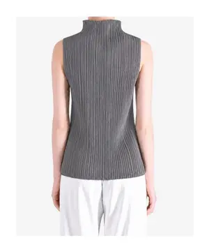 PLEATS PLEASE BY ISSEY MIYAKE Pleats Please Issey Miyake High-neck Sleeveless Top