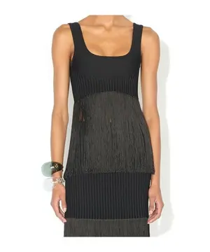 Alaïa Fringed Knit Tank Top