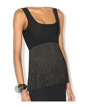 Alaïa Fringed Knit Tank Top
