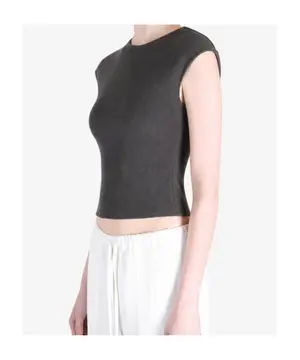 AMOMENTO Jersey Mock Neck Top