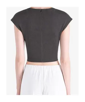 AMOMENTO Jersey Mock Neck Top