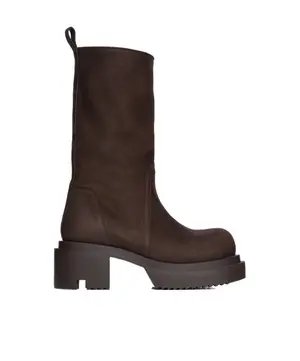 Rick Owens 60mm Bogun Platform Combat Boots - Brown