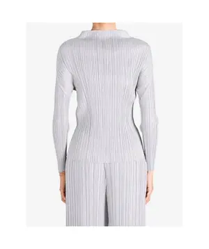 Issey Miyake Long Sleeve High Neck Shirt - Gray