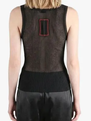 UMA WANG Sleeveless Ribbed Knit Top