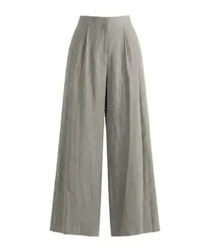 AMOMENTO Pleated Wide-leg Trousers - Khaki
