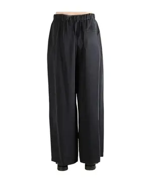 AMOMENTO Cupro Two Tuck Wide Pants