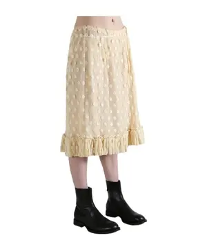 Dries Van Noten Polka Dot Ruffled Midi Skirt