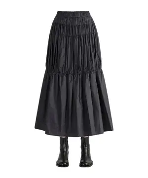 AMOMENTO Shirring Midi Skirt