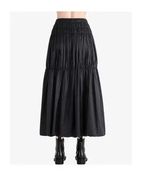 AMOMENTO Shirring Midi Skirt
