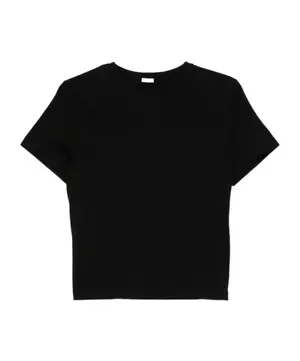 AMOMENTO Crew Neck Short-sleeved T-shirt - Black