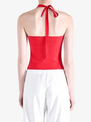 AMOMENTO Jersey Halter Neck Top