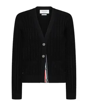 Thom Browne Cable-knit Cardigan - Black