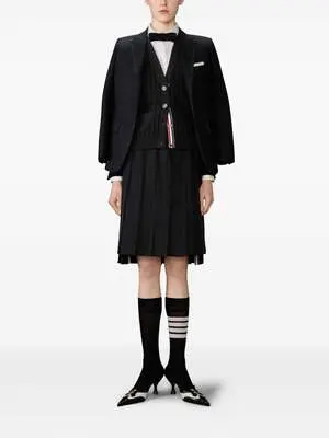 Thom Browne Cable-knit V-neck Cardigan With Rwb Grosgrain Piping