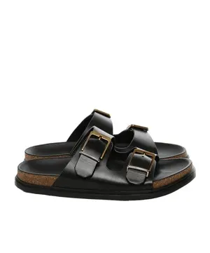 THE ROW Buckle Strap Sandals - Black