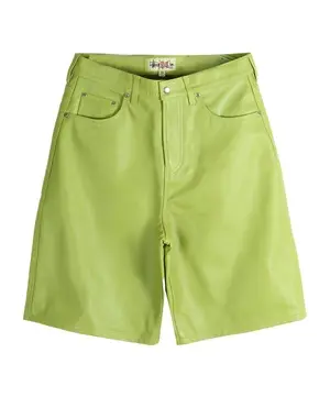 StÜssy Ol Leather Shorts - Lime