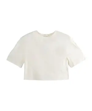AMOMENTO Padded Jersey Cropped Top