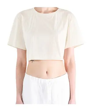 AMOMENTO Padded Jersey Cropped Top