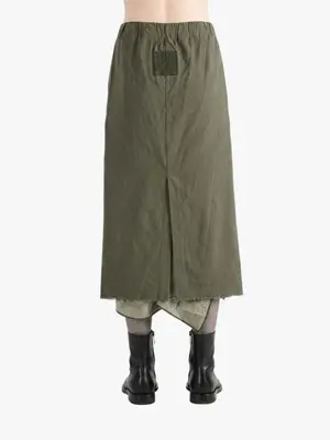 UMA WANG Elastic Waist Midi Skirt With Asymmetrical Hem