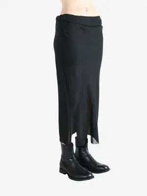 RIER Draped Midi Skirt In Wool