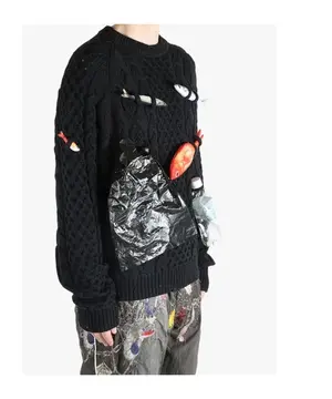 DOUBLET Caught In The Cable Fisherman Long-sleeved Sweater