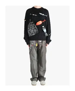DOUBLET Caught In The Cable Fisherman Long-sleeved Sweater
