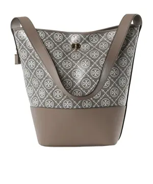 Tory Burch T Monogram Bucket Bag - Brown