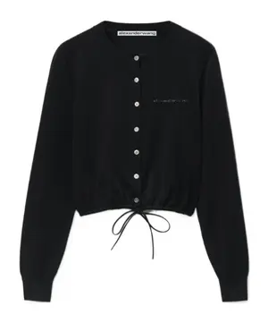 Alexander Wang Drawstring Hem Cardigan - Black
