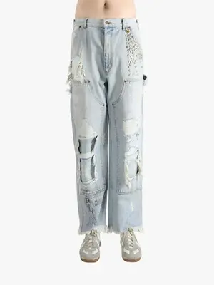 PALY HOLLYWOOD Studded Ripped Trousers