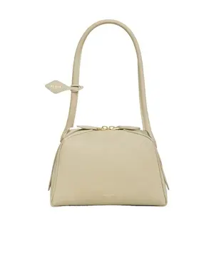 Alaïa Le Bouledogue Small Bag In Nubuck - Almond Green