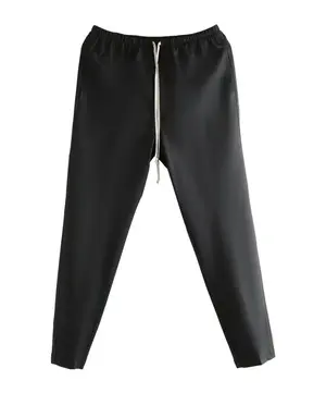 Rick Owens Drawstring Slim Long Pants - Black