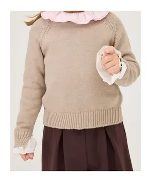Monnalisa Ruffle-cuff Raglan-sleeve Sweater