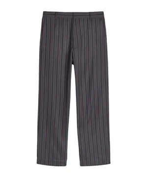 THE ELDER STATESMAN Slacker Striped Trousers - Black
