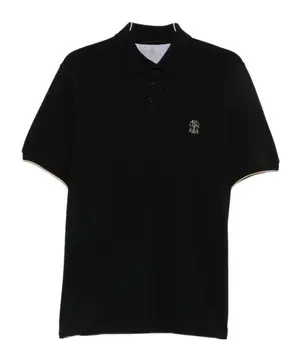 Brunello Cucinelli Collared Short-sleeved Polo Shirt - Black