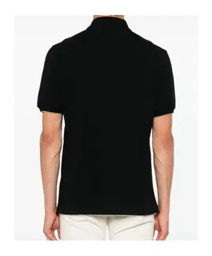 Brunello Cucinelli Logo Embroidered Short Sleeved Polo Shirt - Black