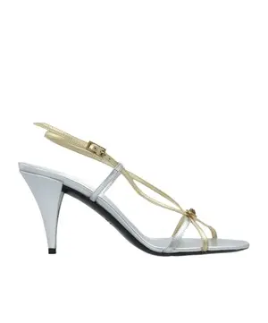 Versace Valentina Metallic Sandals - Gray
