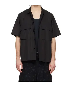 Sacai Collared Short-sleeved Shirt - Black