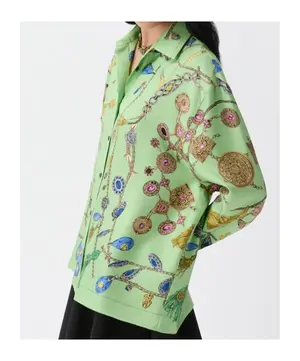 Versace Printed Silk-twill Shirt