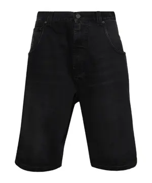 Vetements Faded Buttoned Denim Shorts