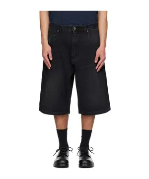 Vetements Faded Buttoned Denim Shorts