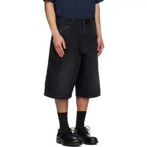 Vetements Faded Buttoned Denim Shorts