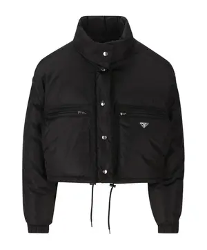 Prada Triangle-logo Button-up Jacket - Black