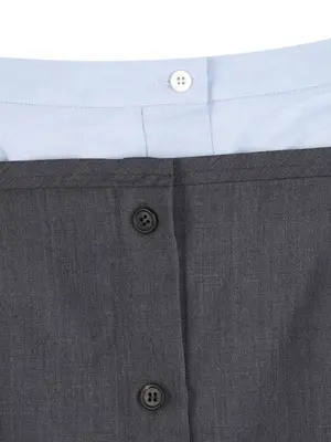 Prada Double Layered Midi Skirt With Button Details