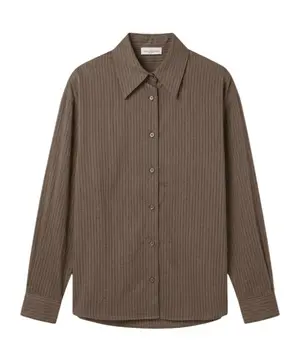 ROBERTO COLLINA Striped Shirt - Brown