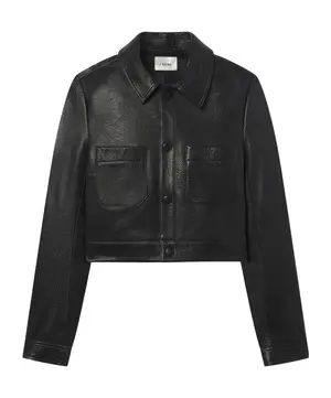 FRAME Small Leather Jacket - Black