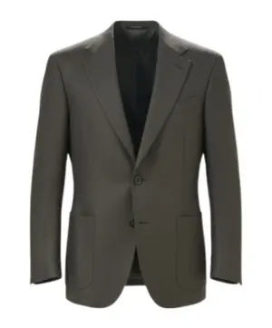 Zegna Lapel Long-sleeved Suit Jacket - Black