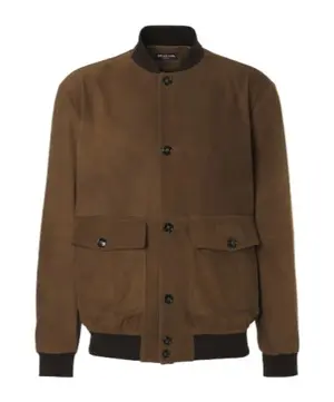 Kiton Suede Bomber Jacket