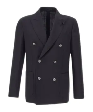 LARDINI Lapel Long-sleeved Suit Jacket - Black